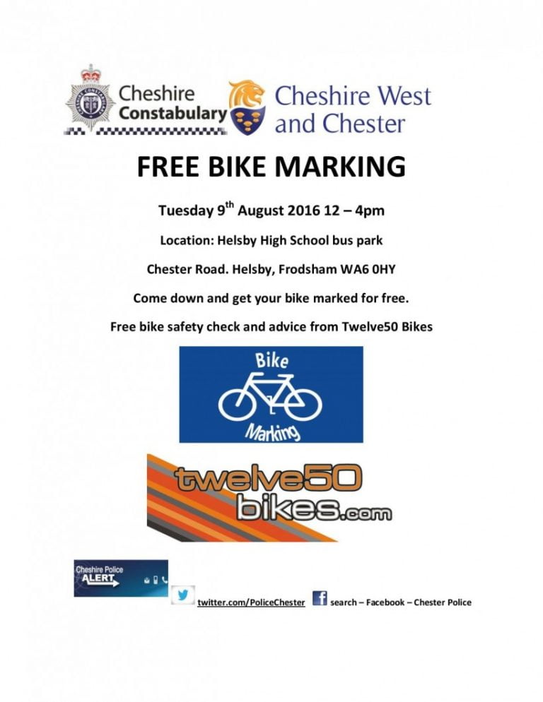 Free - Bike Marking Event - Frodsham Town Council